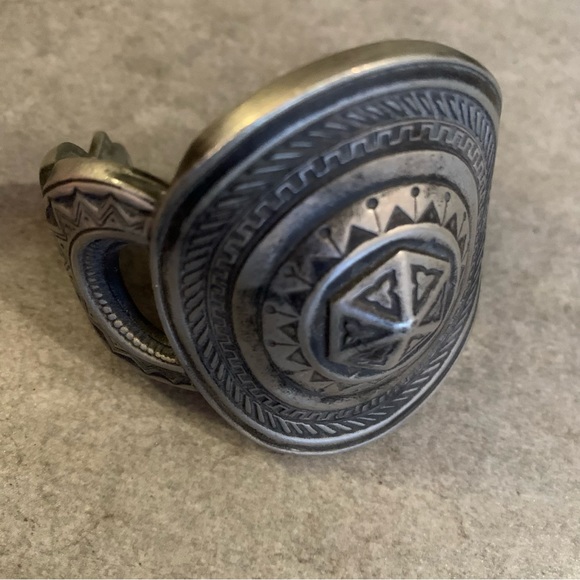 Ben-Amun | Jewelry | Ben Amun Signed Silver Toned Wide Cuff Bracelet ...